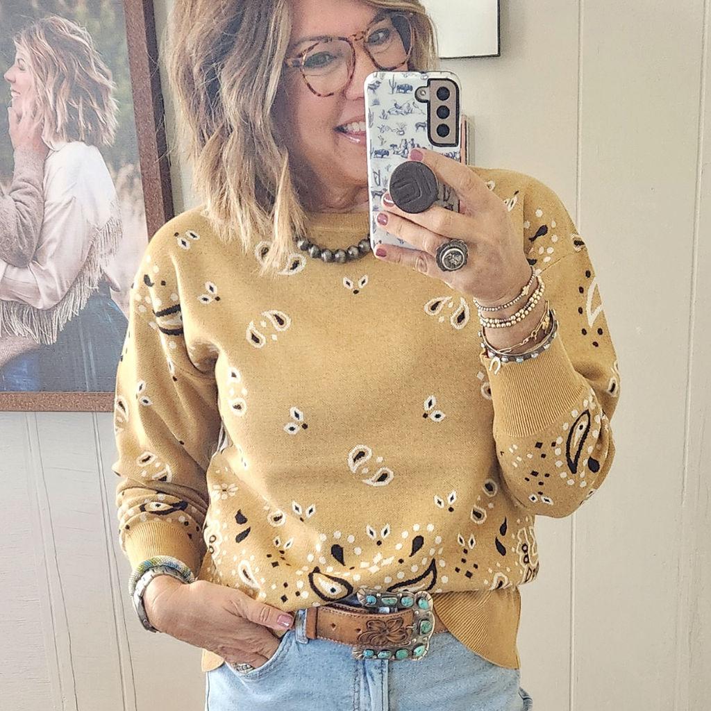 Cotton and Rye Bandana Sweater – U Bar and Company