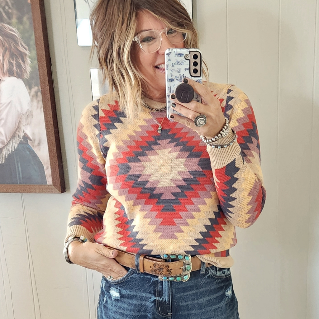 Cotton & Rye Geo Quilt Sweater – U Bar and Company