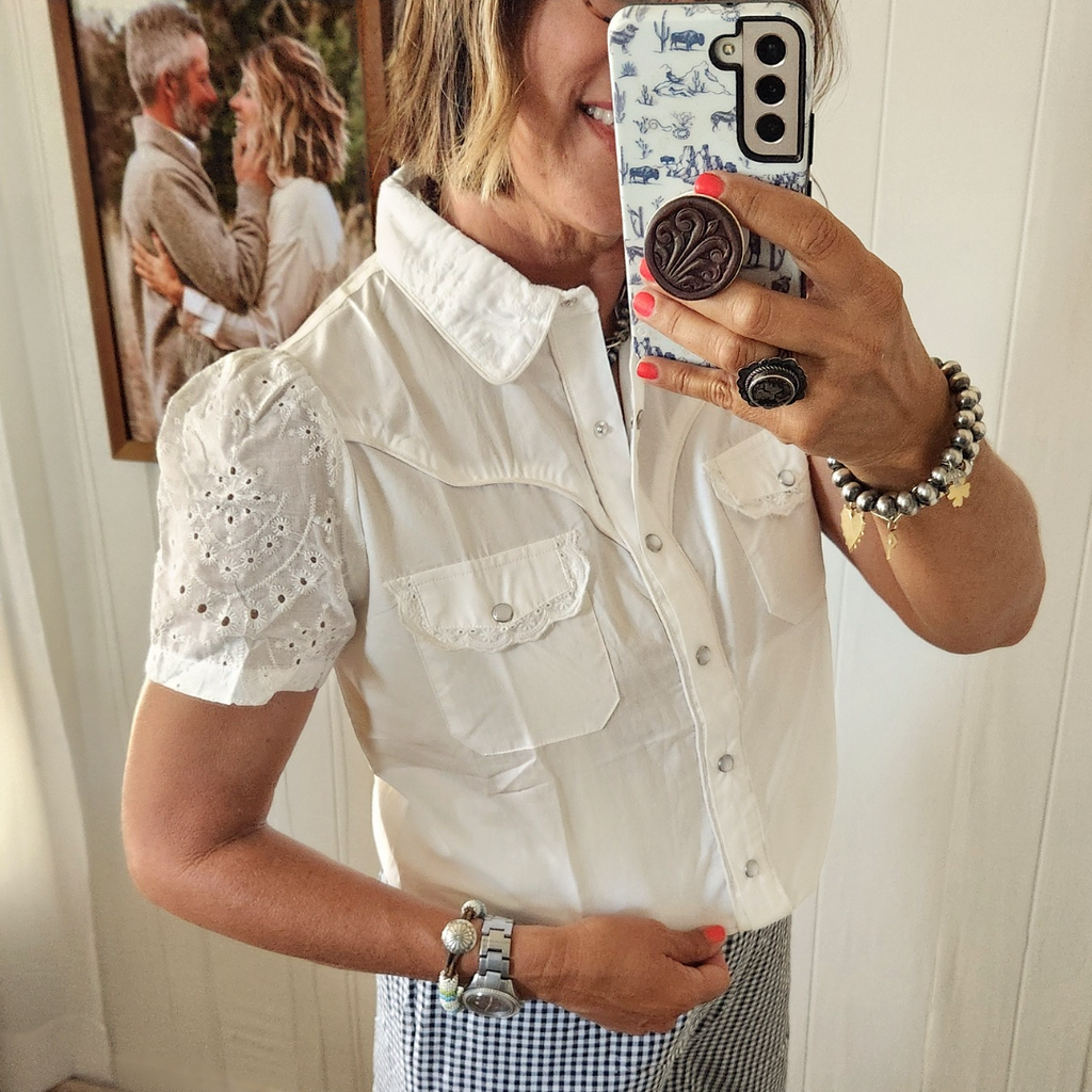 Howdy Hanny Laredo Eyelet Top – U Bar and Company