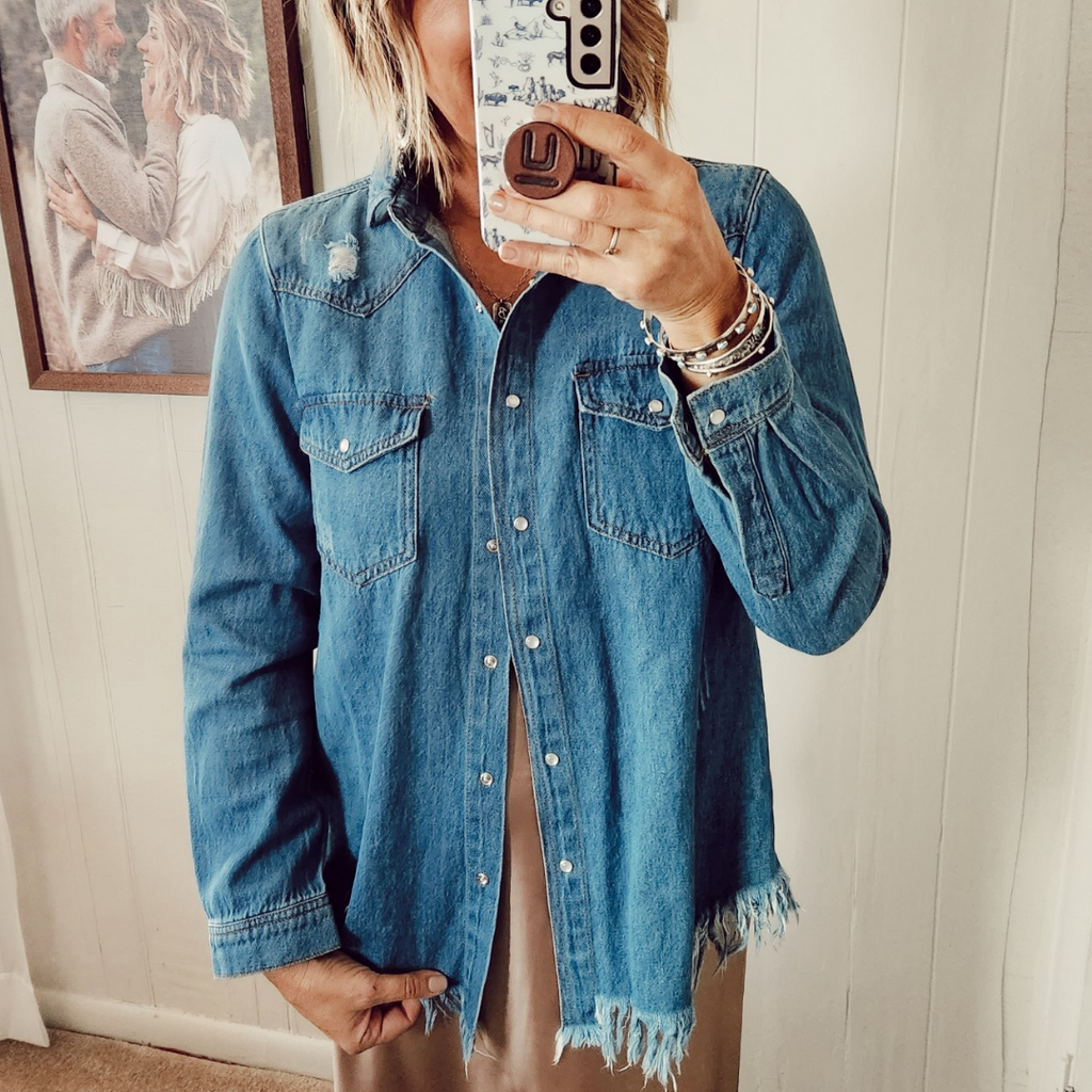 The Cullom Denim Pearlsnap – U Bar and Company
